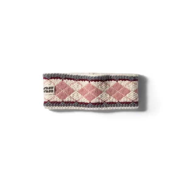 Miu Miu Wool And Cashmere Headband - Talc/pink
