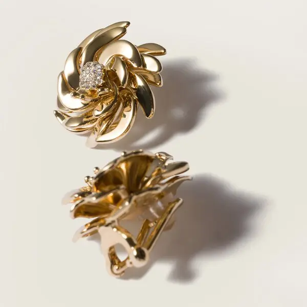 Miu Miu Metal Earrings With Crystals