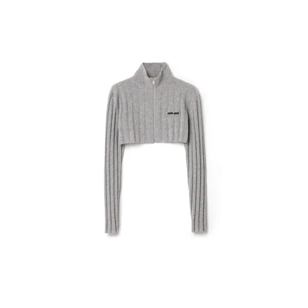 Miu Miu Cropped Wool And Cashmere Cardigan