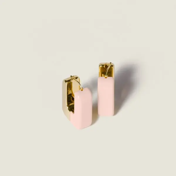 Miu Miu Enameled Metal Earrings - Powder Pink