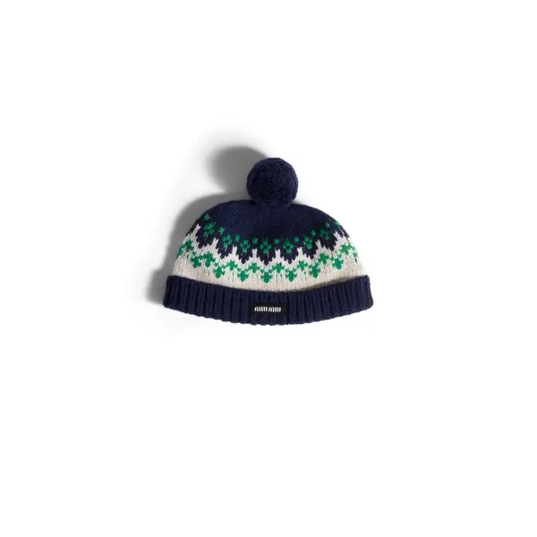 Miu Miu Wool Beanie - Navy