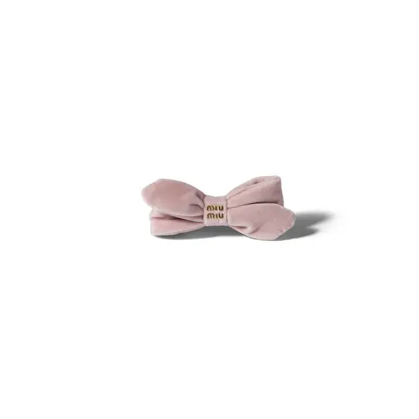 Miu Miu Velvet Hair Clip - Alabaster Pink
