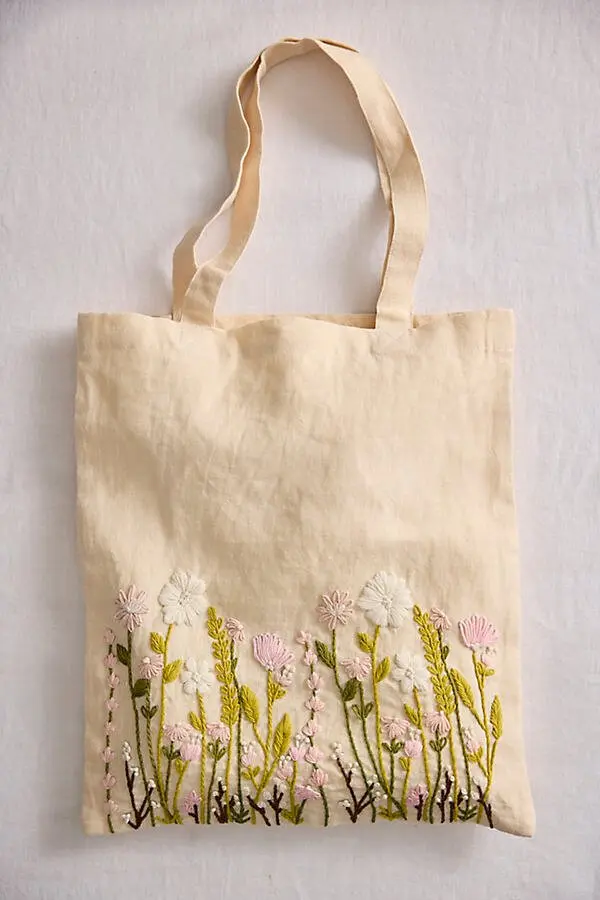 TERRAIN Embroidered Linen Tote - Blank