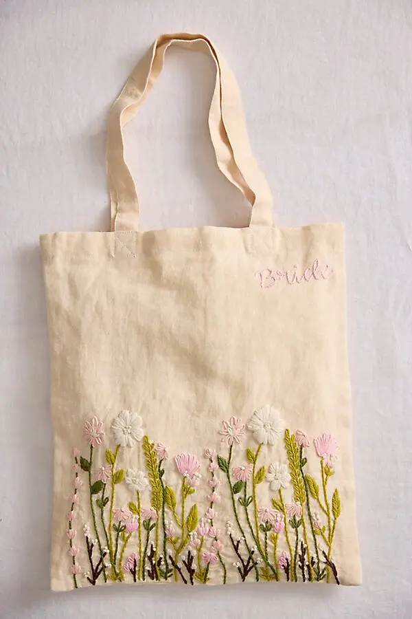 TERRAIN Embroidered Linen Tote - Bride