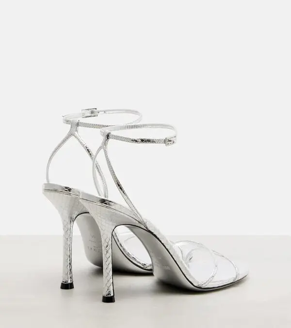 JIMMY CHOO Leo 100 Snake-effect Leather Sandals