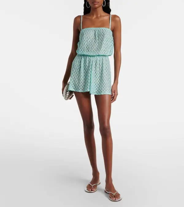 Missoni Open-knit Lamé Romper