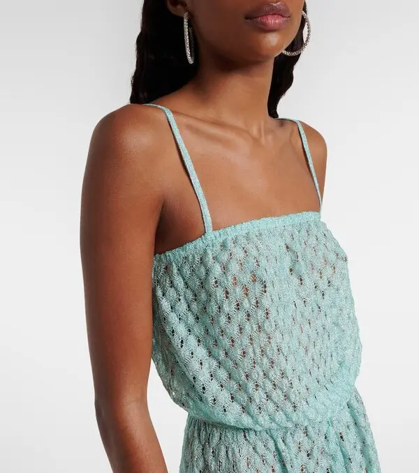 Missoni Open-knit Lamé Romper
