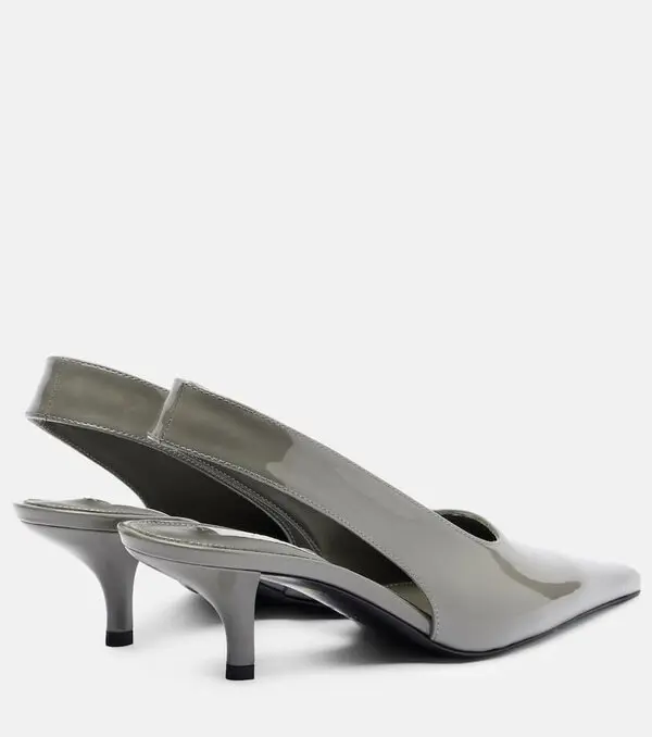 TOTEME Patent Leather Slingback Pumps - Grey