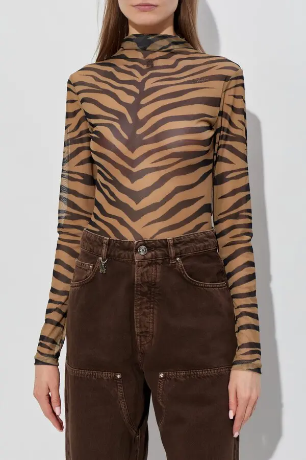 Amiri Animal Print Top - Brown
