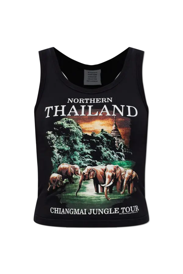 Vetements Printed Top - Black
