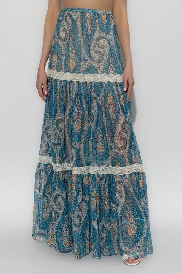 Etro Silk Maxi Skirt - Blue