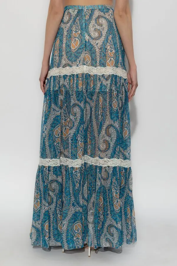 Etro Silk Maxi Skirt - Blue