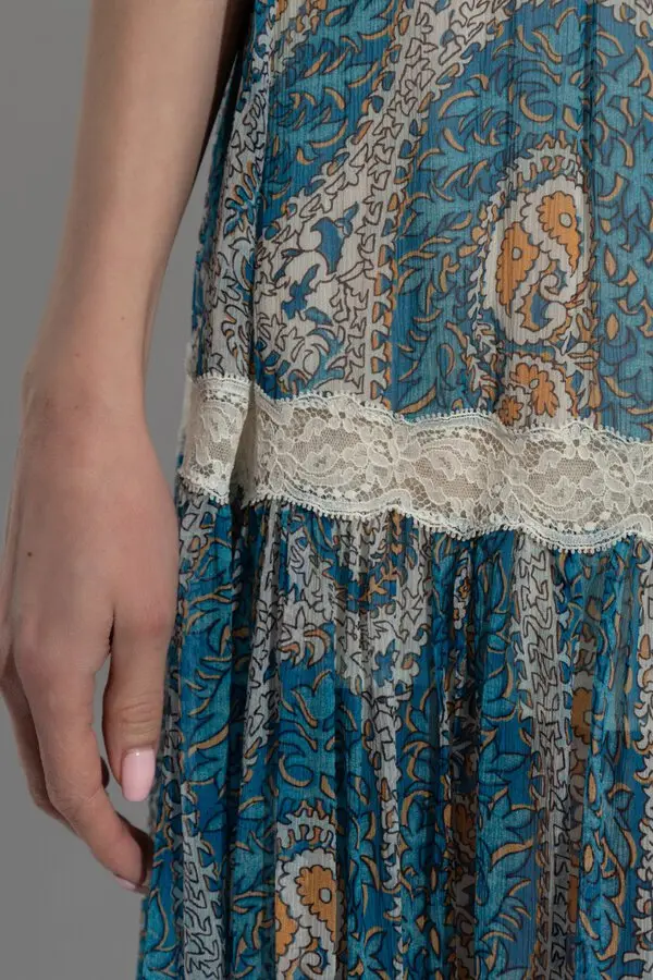 Etro Silk Maxi Skirt - Blue