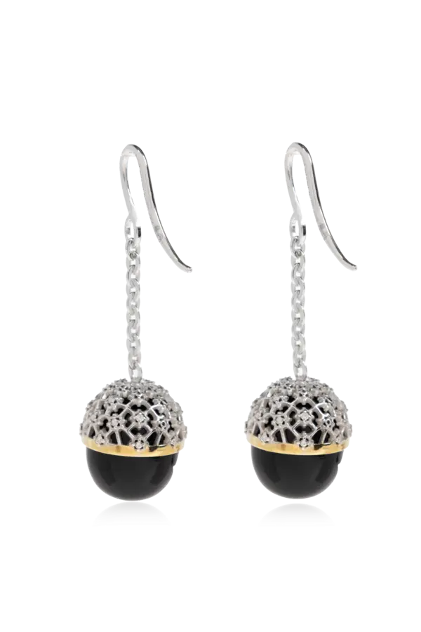 TOTEME Long Crystal Dangle Earrings - Silver