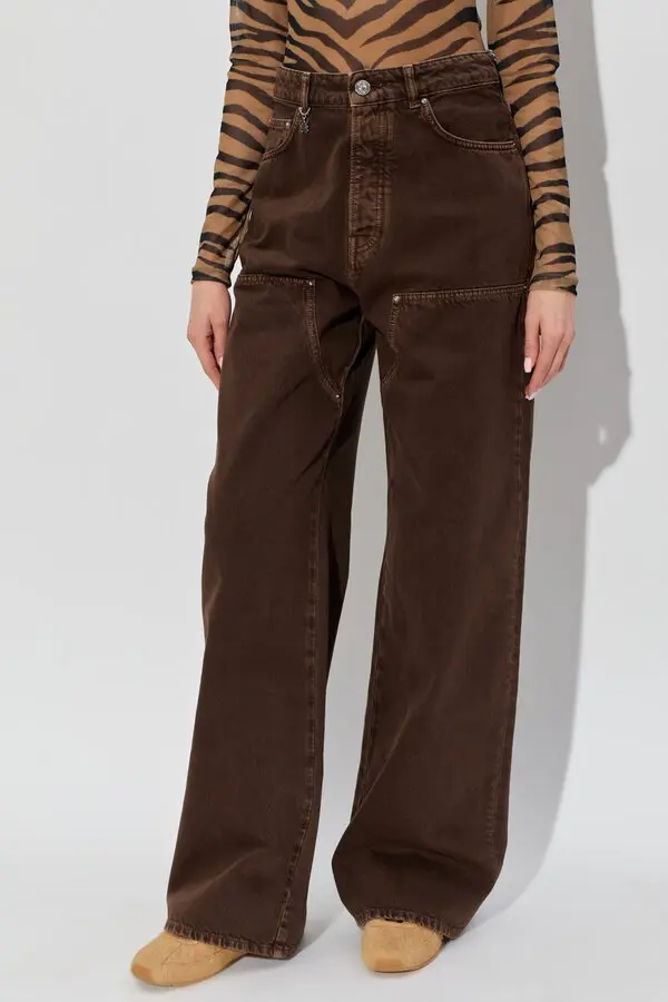 Amiri Wide-leg Cotton Denim Jeans - Brown