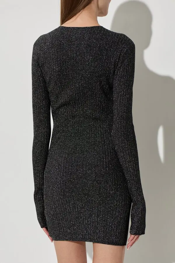 Amiri Fitted Knit Mini Dress With Jewelry Clasps