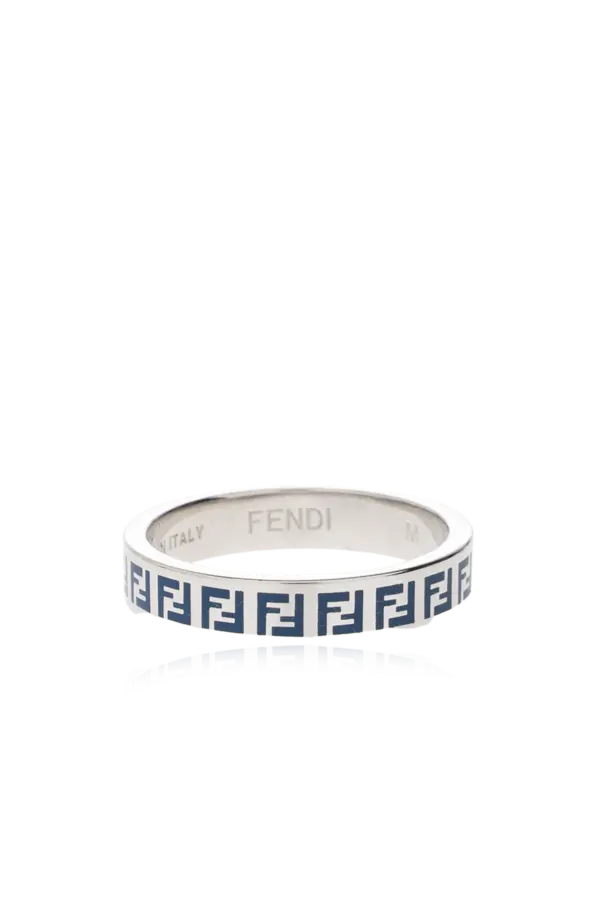 Fendi Ring With Logo - Silver
