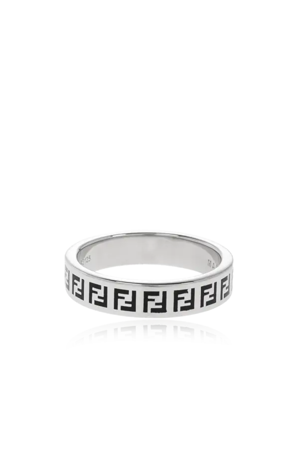 Fendi Ring With Logo - Silver