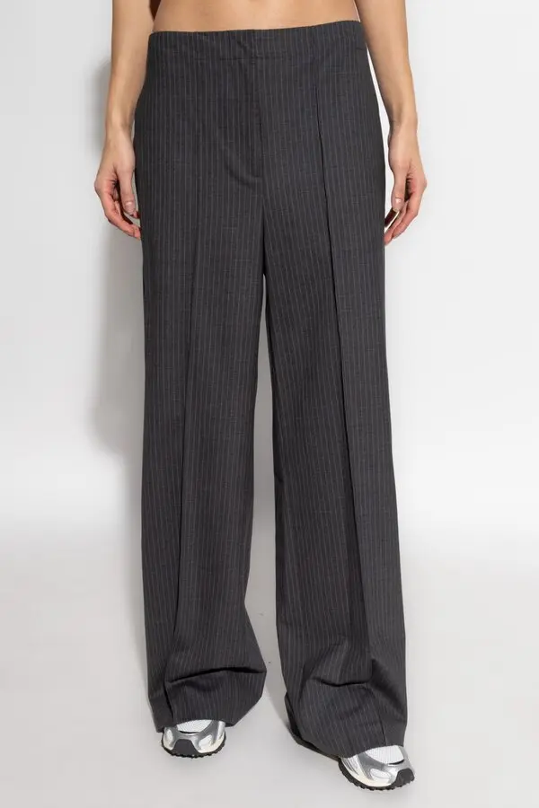 Rag & Bone Pinstripe Creased Trousers - Grey