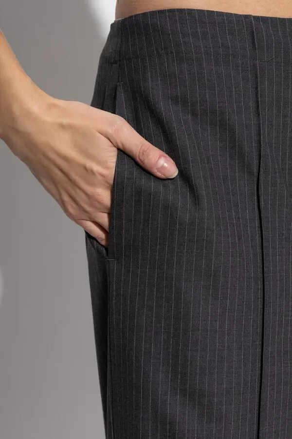 Rag & Bone Pinstripe Creased Trousers - Grey