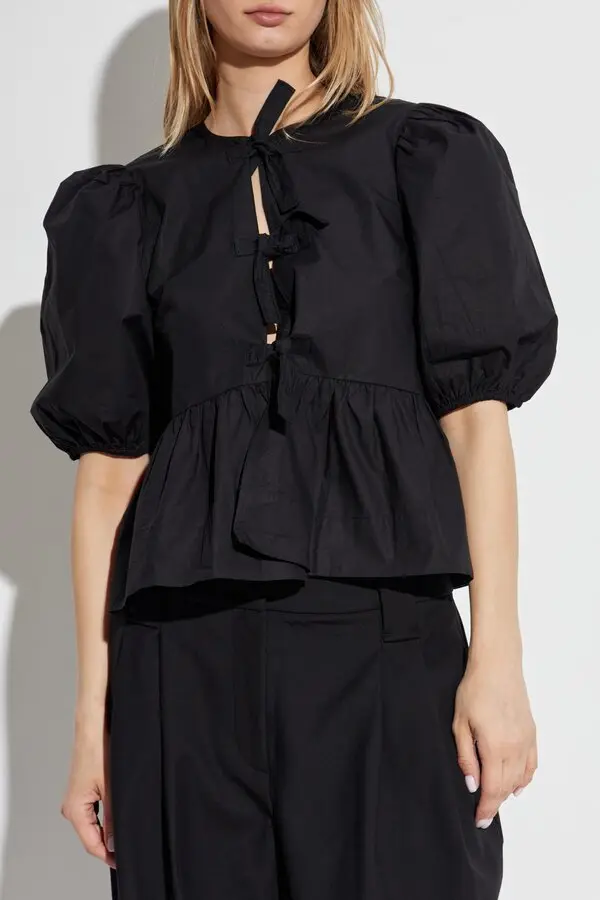 GANNI Top With Decorative Front Ties