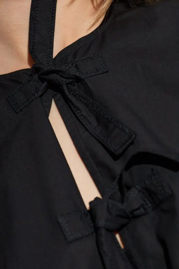 GANNI Top With Decorative Front Ties