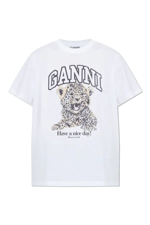 GANNI T-shirt With Graphic - White