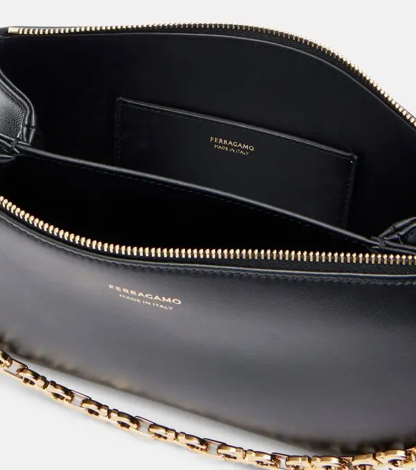 FERRAGAMO Gancini Mini Leather Shoulder Bag