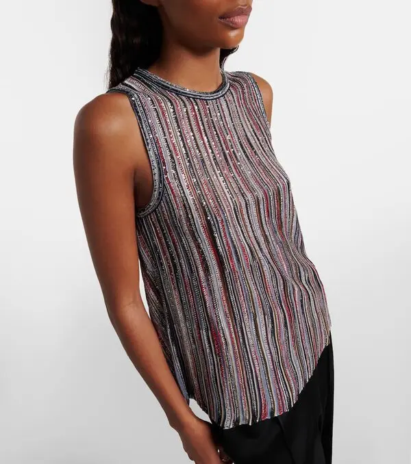 Missoni Sequined Striped Lame Top