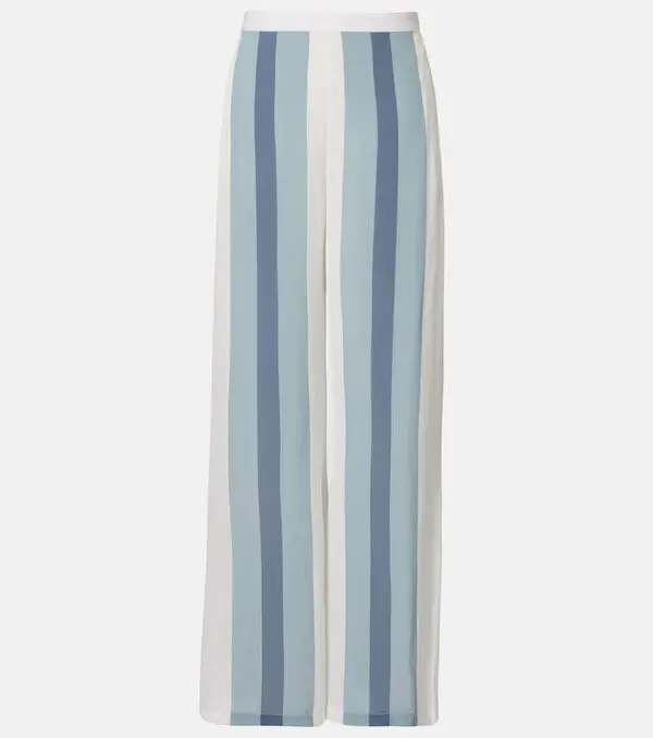 ADRIANA DEGREAS Striped Wide-leg Pants - Blue
