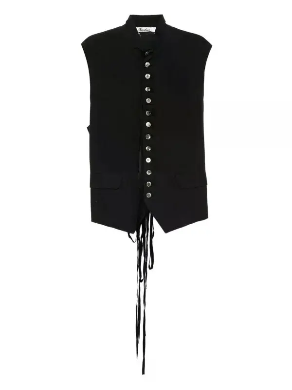 MIDORIKAWA Strapped Waistcoat - Black