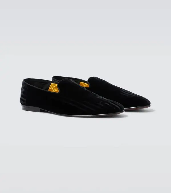 TOM FORD Steven Striped Velvet Loafers