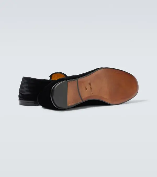 TOM FORD Steven Striped Velvet Loafers