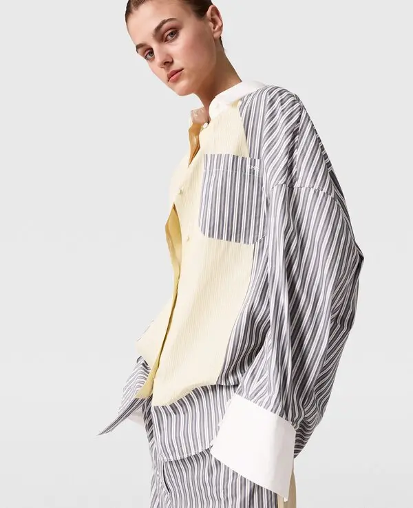 Stella McCartney Oversized Mixed Stripe Shirt - Gray/white