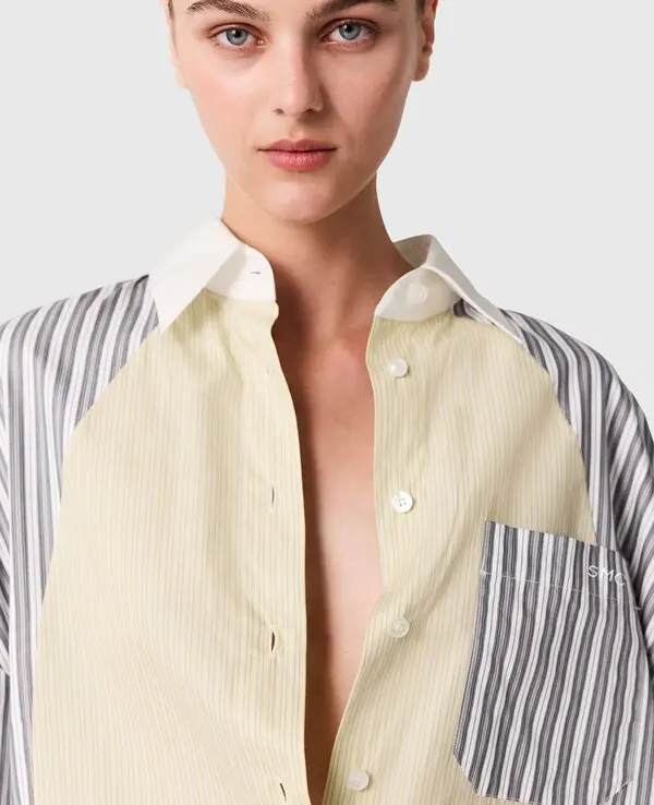 Stella McCartney Oversized Mixed Stripe Shirt - Gray/white