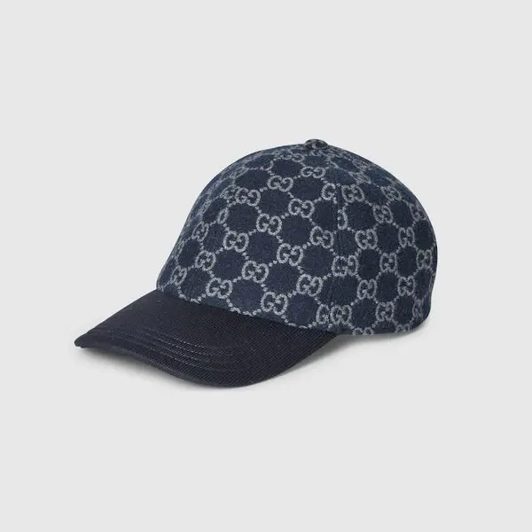 Gucci Gg Knit Fabric Baseball Hat - Blue