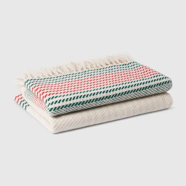 Gucci Cashmere Jacquard Blanket With Web
