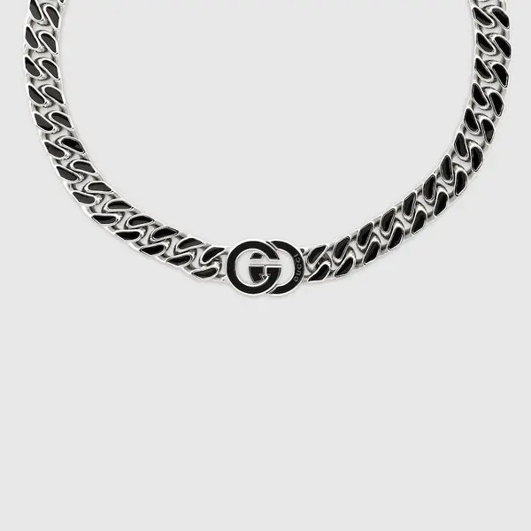 Gucci Interlocking Chain Necklace - Silver-toned Metal