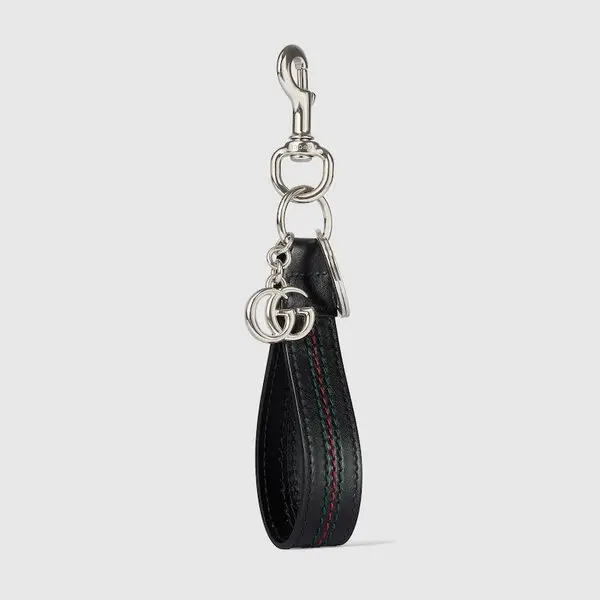Gucci Double G Keychain With Web Detail