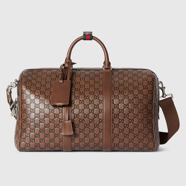 Gucci Gg Emblem Medium Duffle Bag - Brown