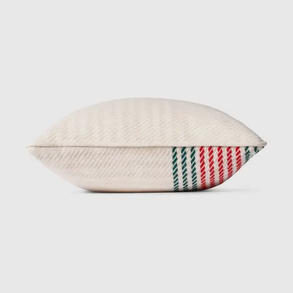 Gucci Cashmere Jacquard Cushion With Web