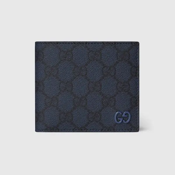 Gucci Bordeaux Interior Gg Coin Wallet Gg Canvas - Black