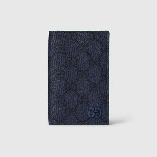 Gucci Green Interior Gg Long Card Case - Blue