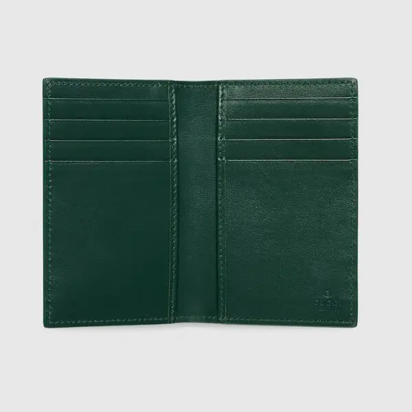 Gucci Green Interior Gg Long Card Case Gg Canvas
