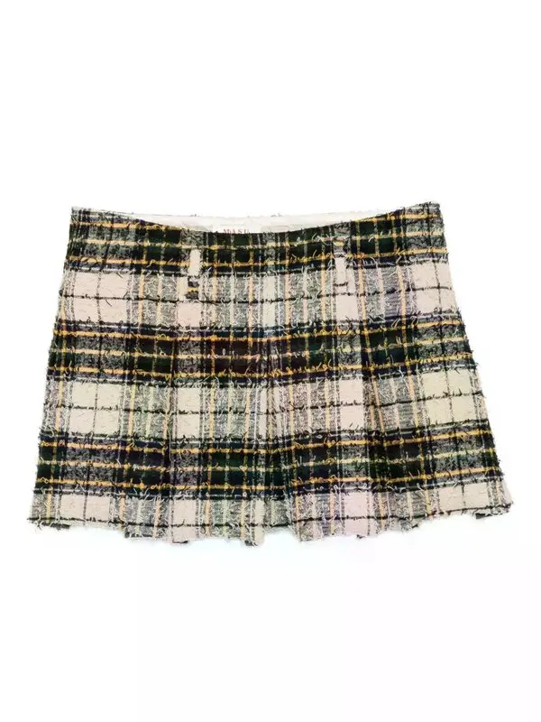MASU Shaggy Plaid Skirt