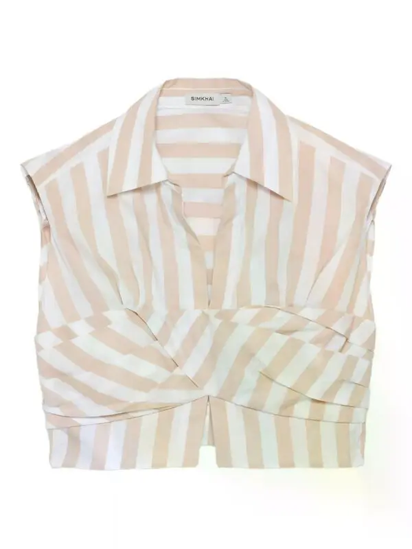 Simkhai Emie Striped Blouse - Neutrals