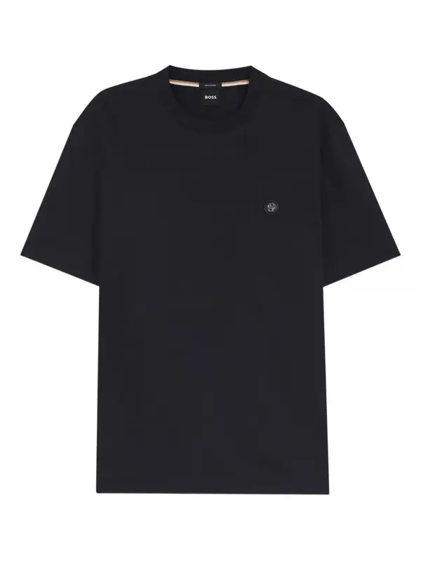 BOSS Round-neck Appliqué T-shirt - Black