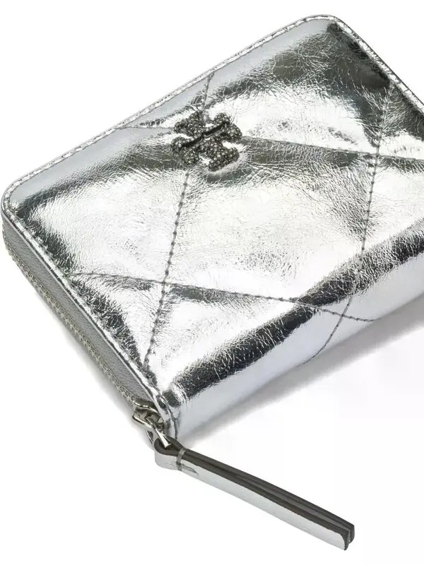 Tory Burch Kira Diamond Quilt Metallic Wallet