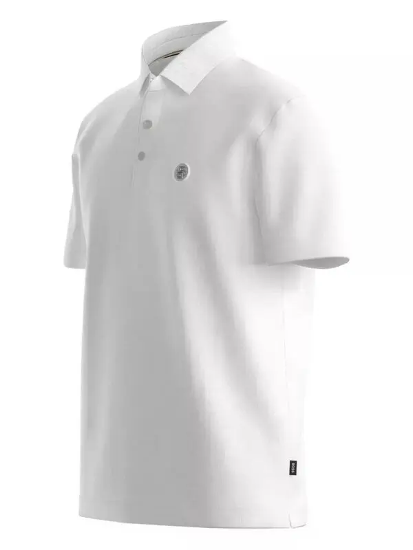 BOSS Parris Buttoned Logo Polo Shirt - White