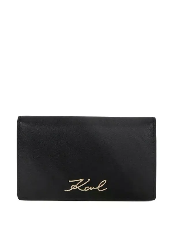 Karl Lagerfeld Signature Leather Wallet - Black